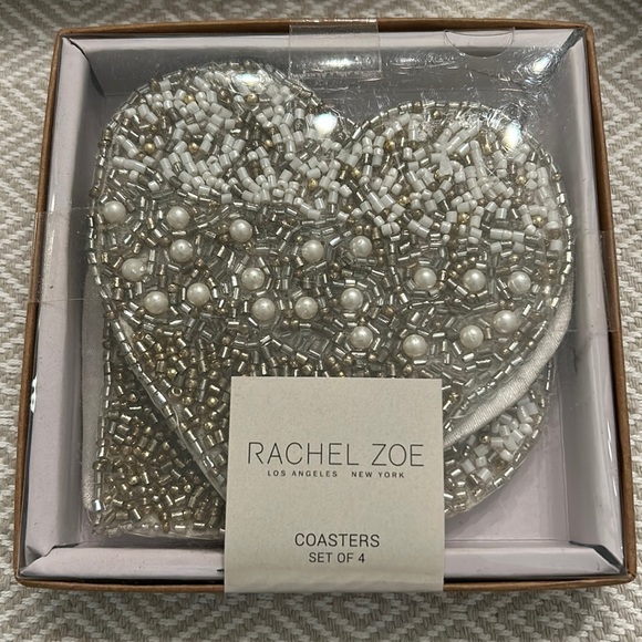 Rachel Zoe | Other | Rachel Zoe Beaded Heart Coasters Set Of 4 Wedding ...